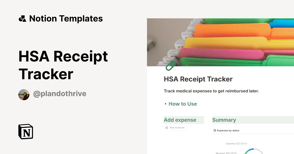 HSA Receipt Tracker Template | Notion Marketplace