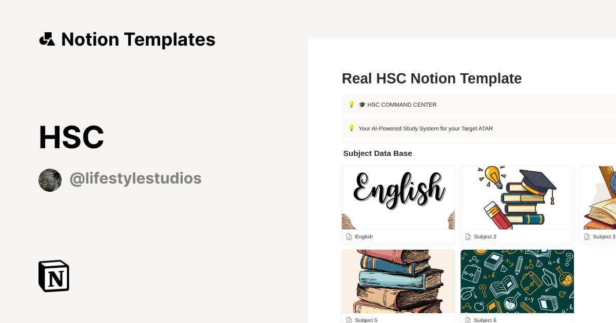 HSC Template by Lifestyle Studio | Notion Marketplace