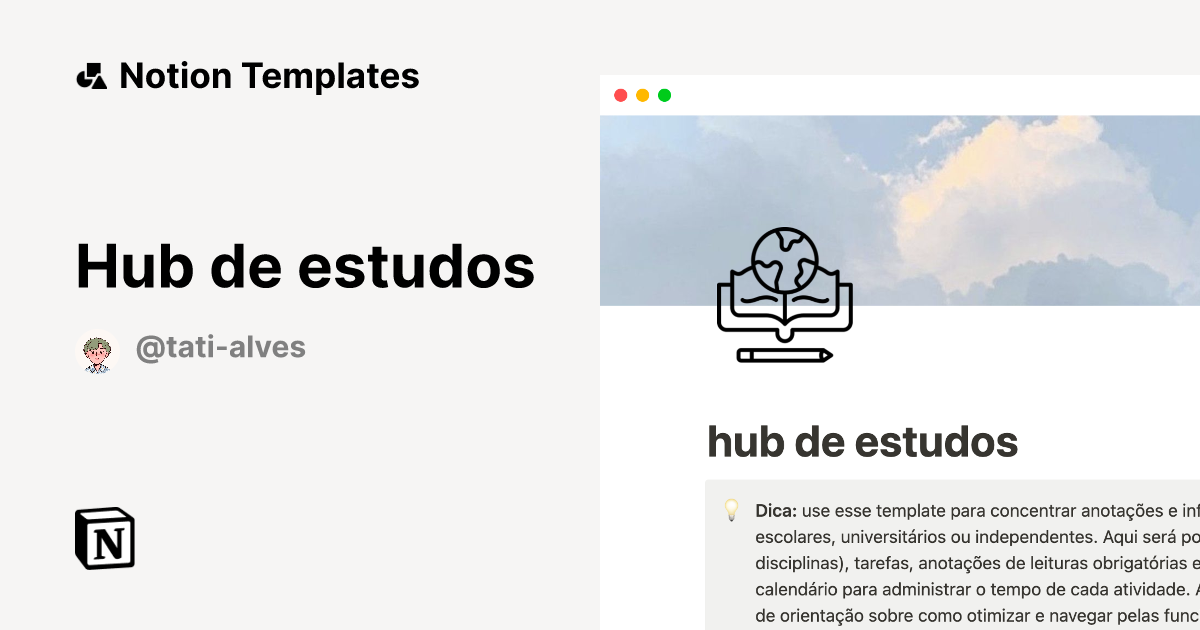 Hub de estudos Template | Notion Marketplace