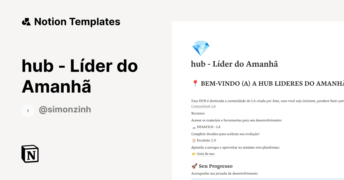hub - Líder do Amanhã Template by Simon | Notion Marketplace