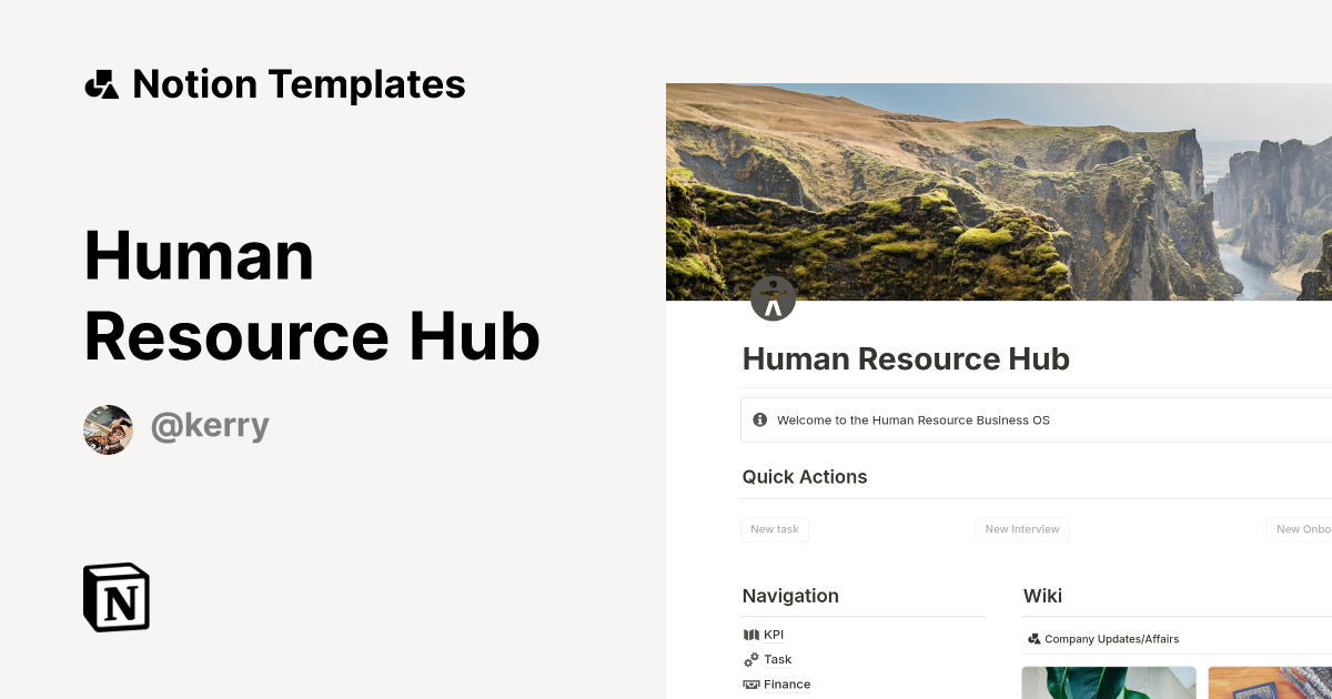 Human Resource Hub Template | Notion Marketplace