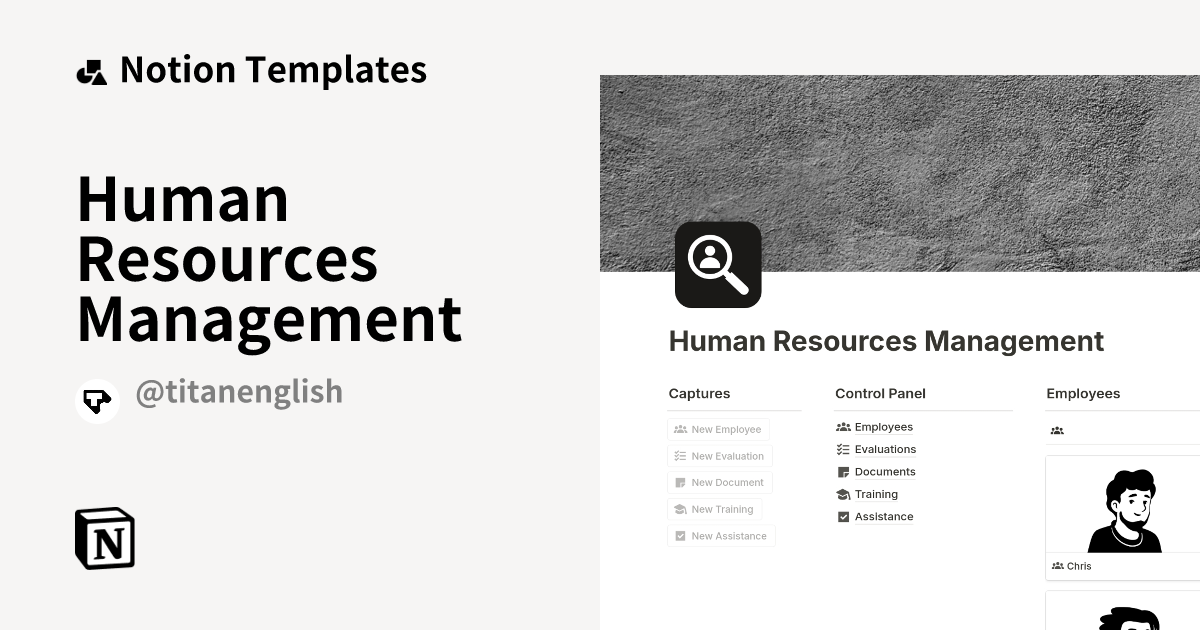 Human Resources Management Template by Titan | Notion Marketplace