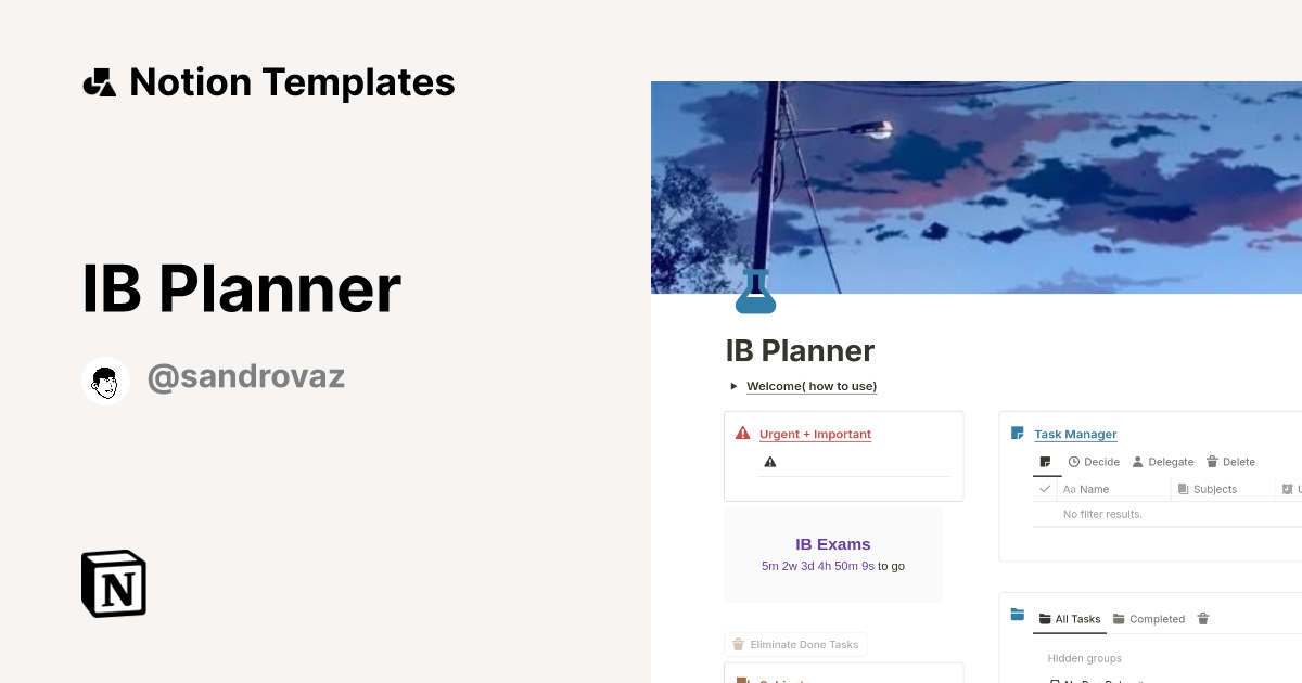 IB Planner Template by Sandro Vázquez | Notion Marketplace