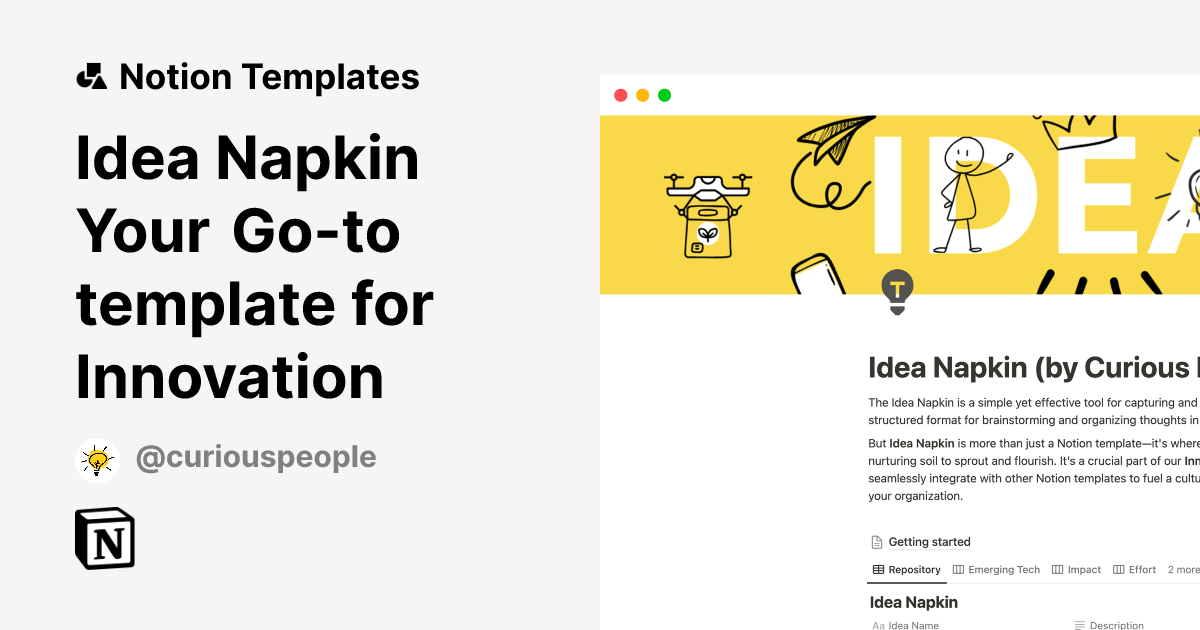 Idea Napkin Your Go-to template for Innovation Template by Curious ...