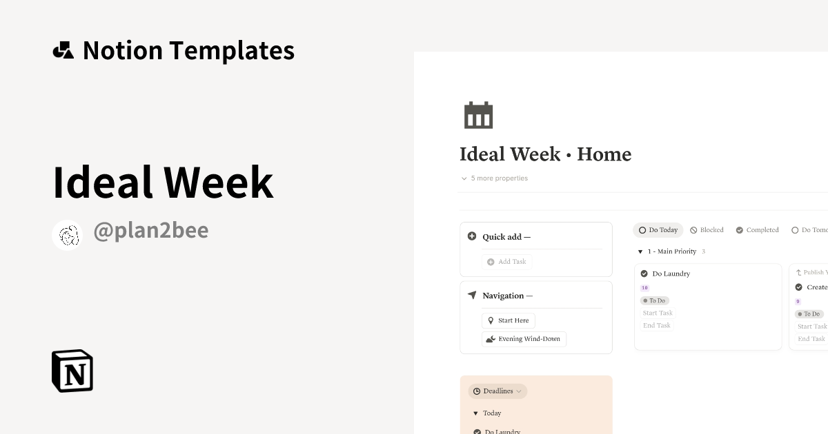 Ideal Week Template | Notion Marketplace