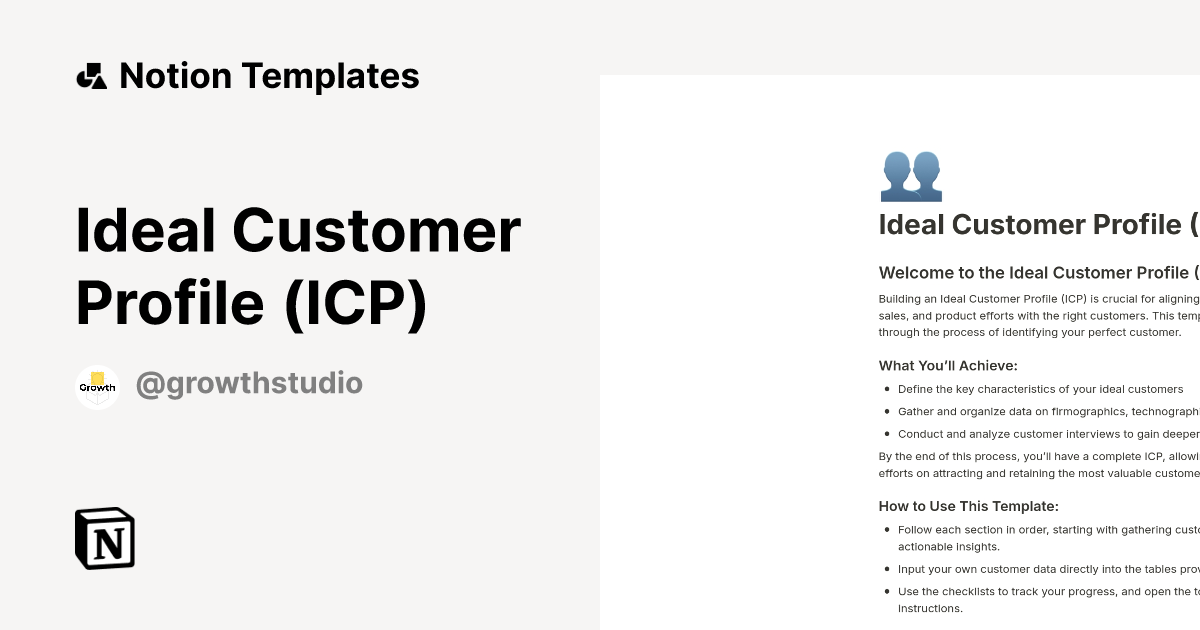 Ideal Customer Profile (ICP) Template | Notion Marketplace
