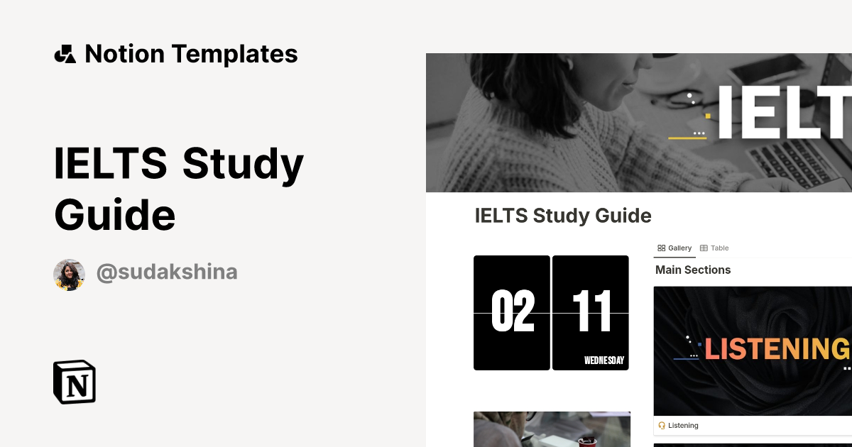 IELTS Study Guide Template | Notion Marketplace