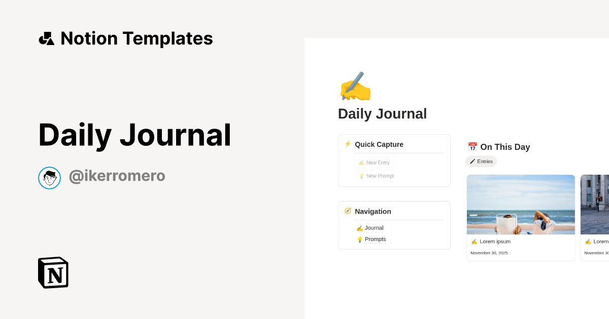 Daily Journal Template | Notion Marketplace