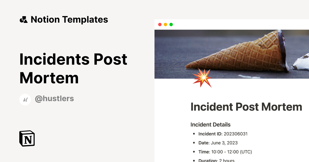 Incidents Post Mortem Template | Notion Marketplace