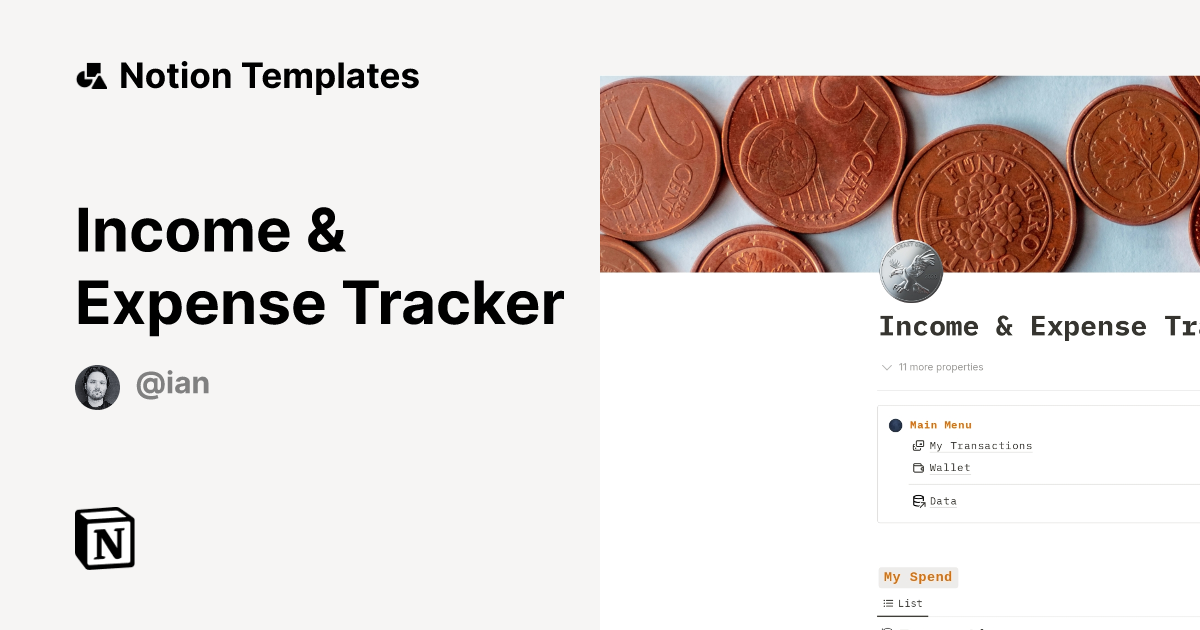 Income & Expense Tracker Template | Notion Marketplace