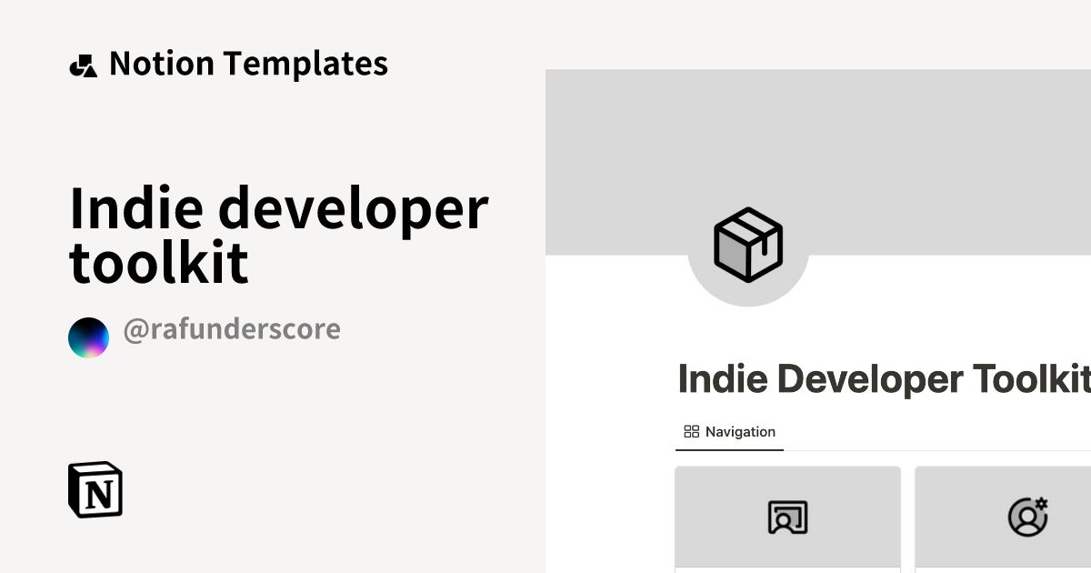 Indie developer toolkit Template | Notion Marketplace