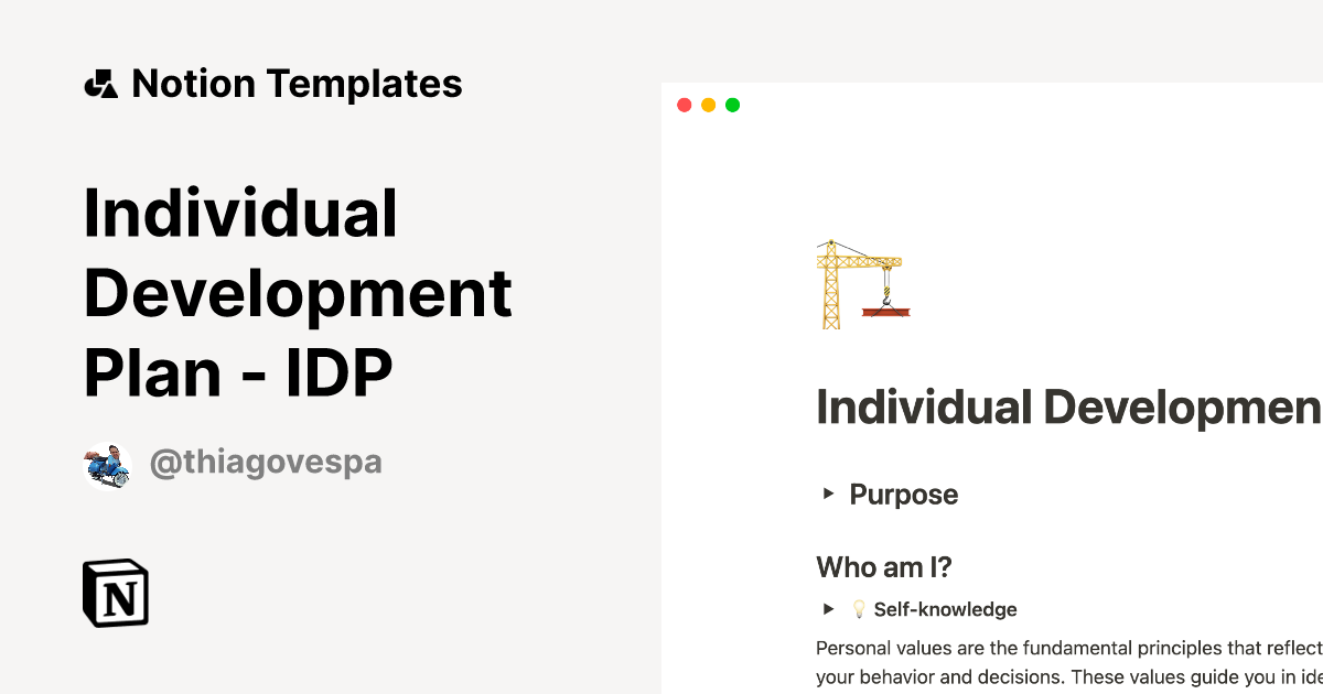 Individual Development Plan - IDP Template | Notion Marketplace