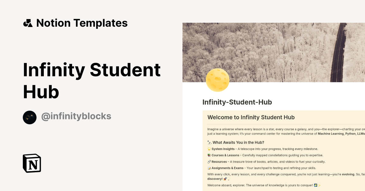 Infinity Student Hub Template | Notion Marketplace
