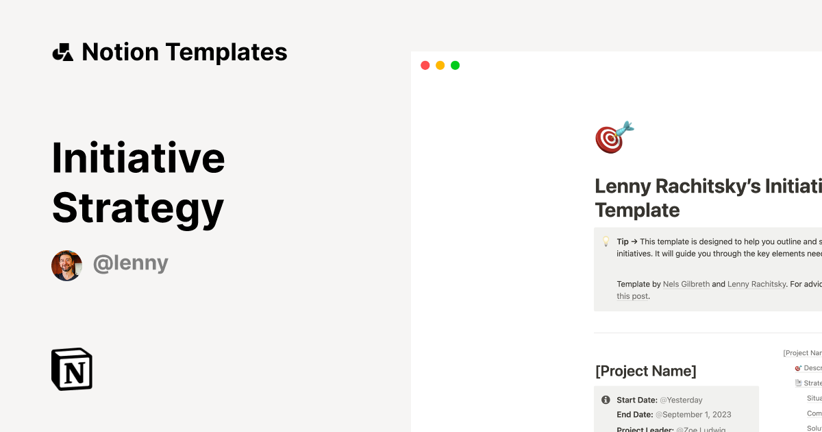 Initiative Strategy Template by Lenny Rachitsky | Notion Marketplace