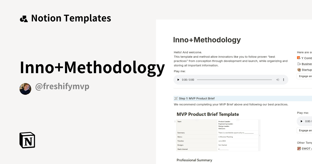 Inno+Methodology Template by MVP+ Methodology | Notion Marketplace