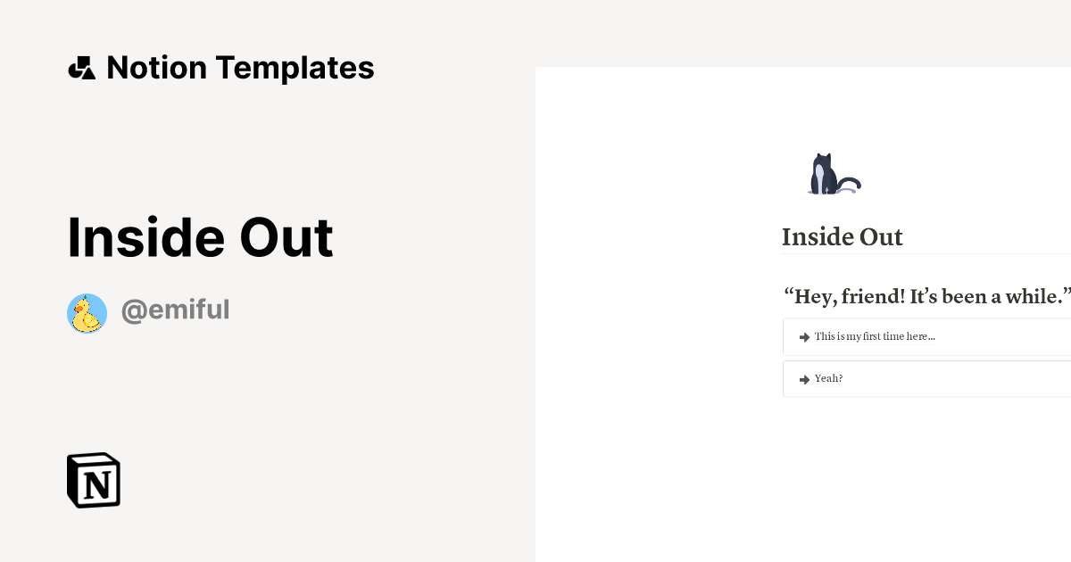 Inside Out Template by Emiful | Notion Marketplace