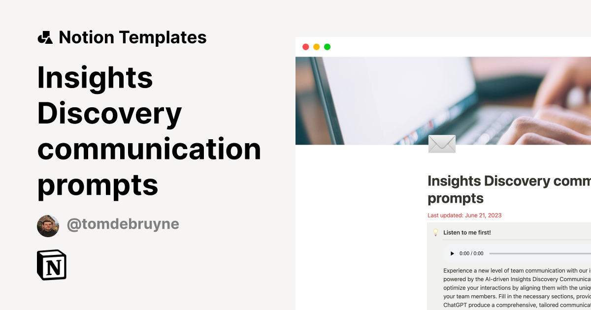 Insights Discovery communication prompts Template | Notion Marketplace