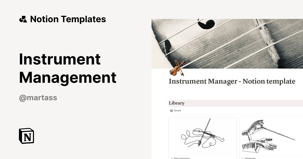 Instrument Management Template | Notion Marketplace