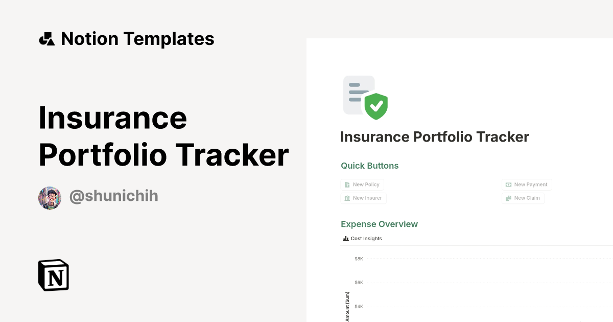 Insurance Portfolio Tracker Template | Notion Marketplace