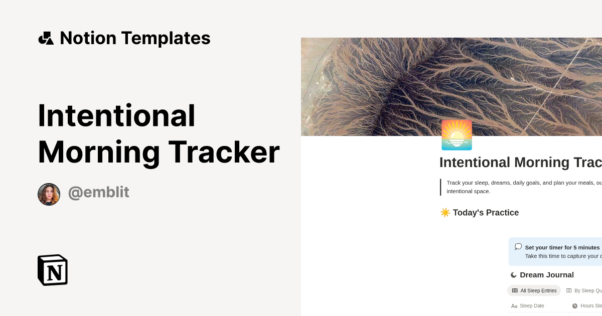 Intentional Morning Tracker Template | Notion Marketplace