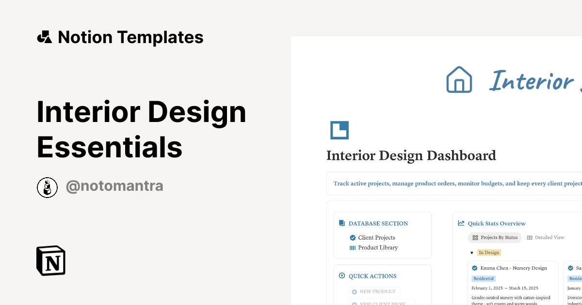 Interior Design Essentials Template | Notion Marketplace