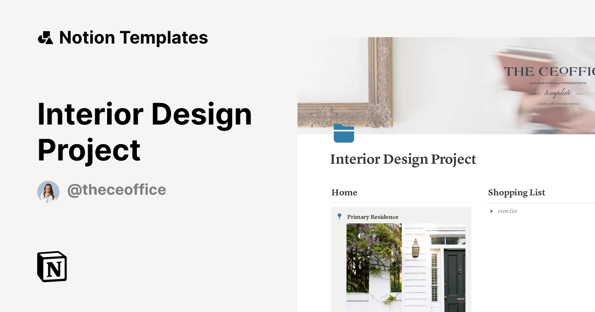 Interior Design Project Template | Notion Marketplace