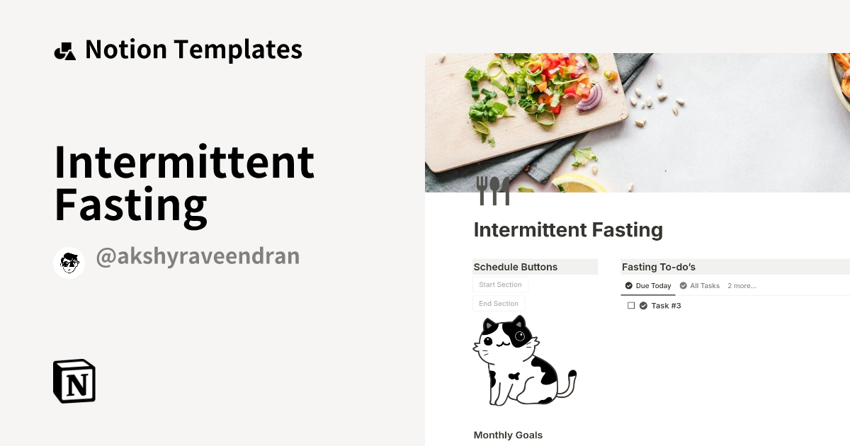 Intermittent Fasting Template by Akshay Raveendran | Notion Marketplace