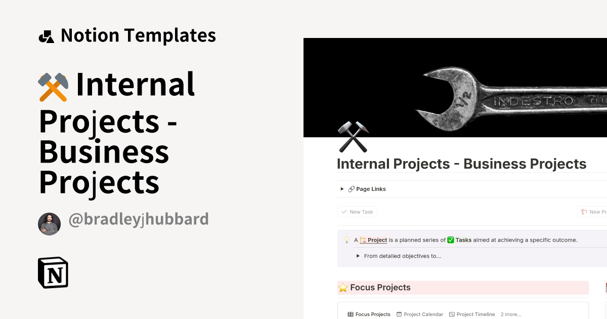 ⚒ Internal Projects - Business Projects Template | Notion Marketplace