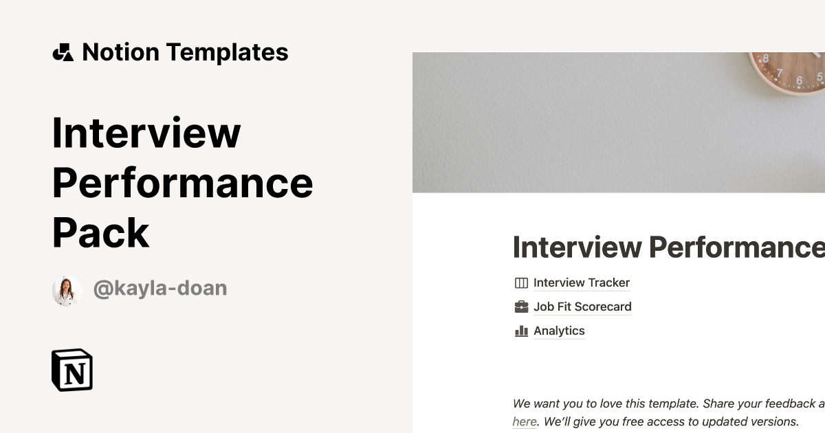 Interview Performance Pack Template | Notion Marketplace