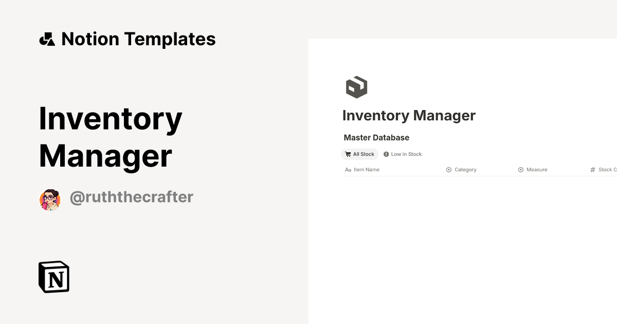 Inventory Manager Template | Notion Marketplace