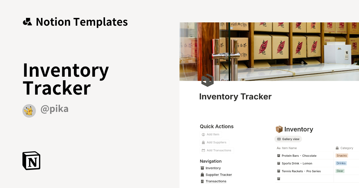 Inventory Tracker Template | Notion Marketplace