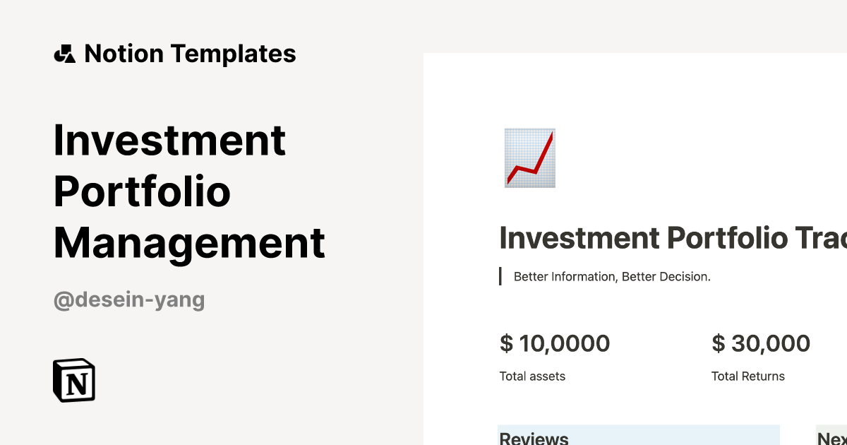 Investment Portfolio Management Template | Notion Marketplace