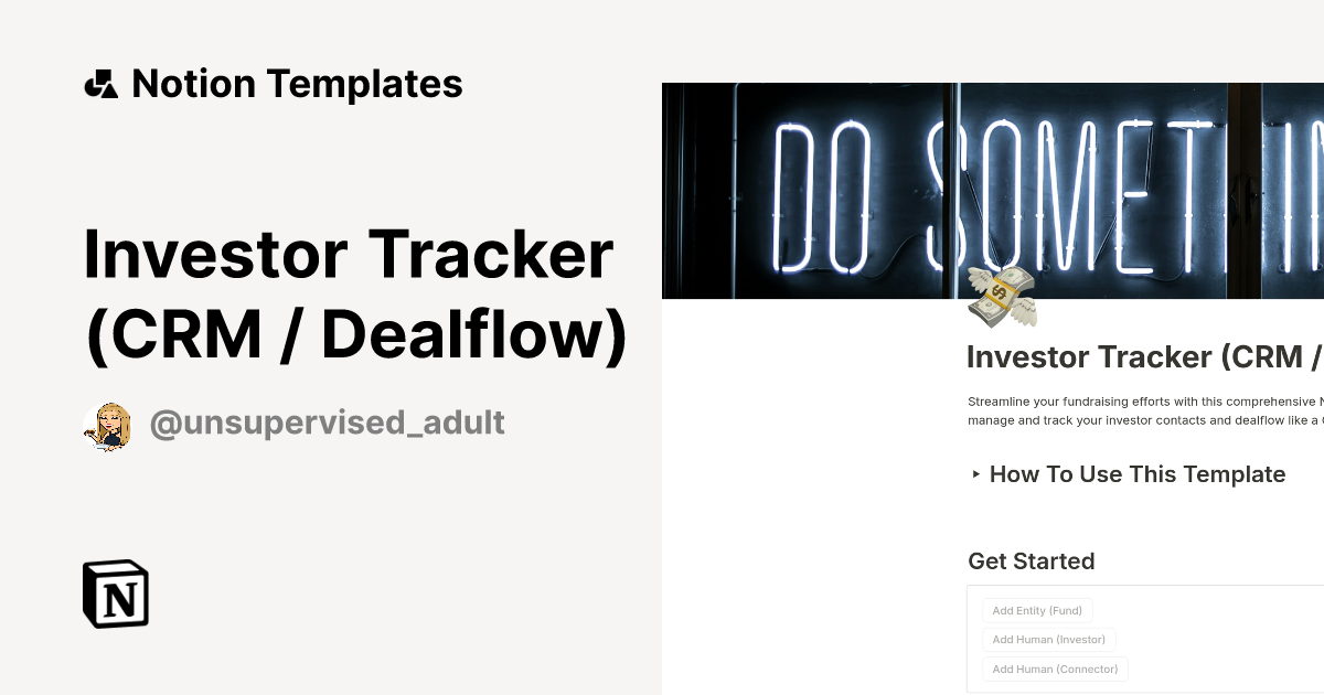 Investor Tracker (CRM / Dealflow) Template | Notion Marketplace