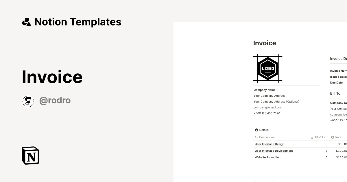 Invoice Template | Notion Marketplace