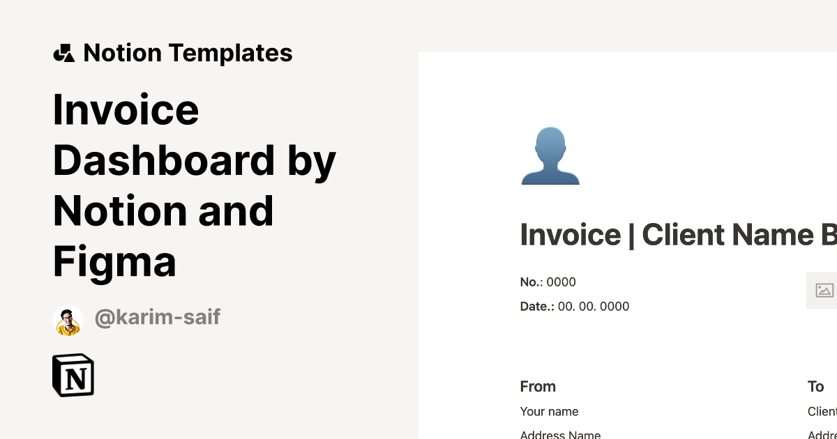 Invoice Dashboard by Notion and Figma Template | Notion Marketplace