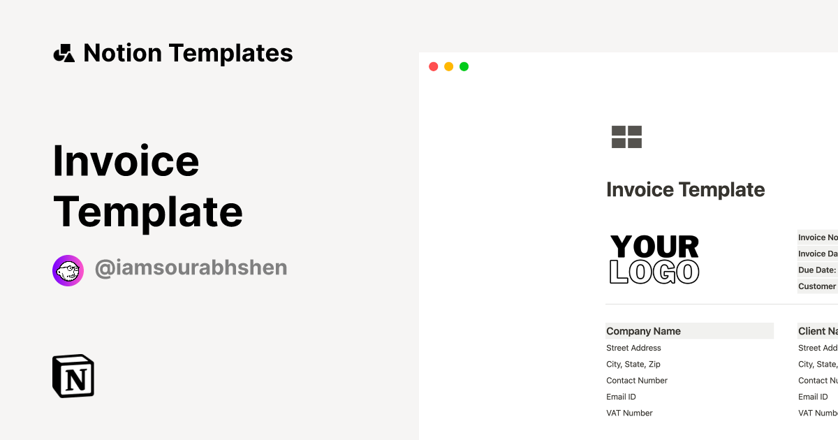 Invoice Template Template | Notion Marketplace