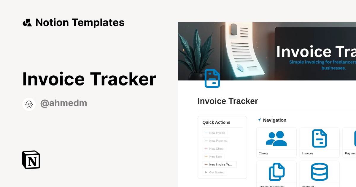 Invoice Tracker Template by Ahmed M | Notion Marketplace