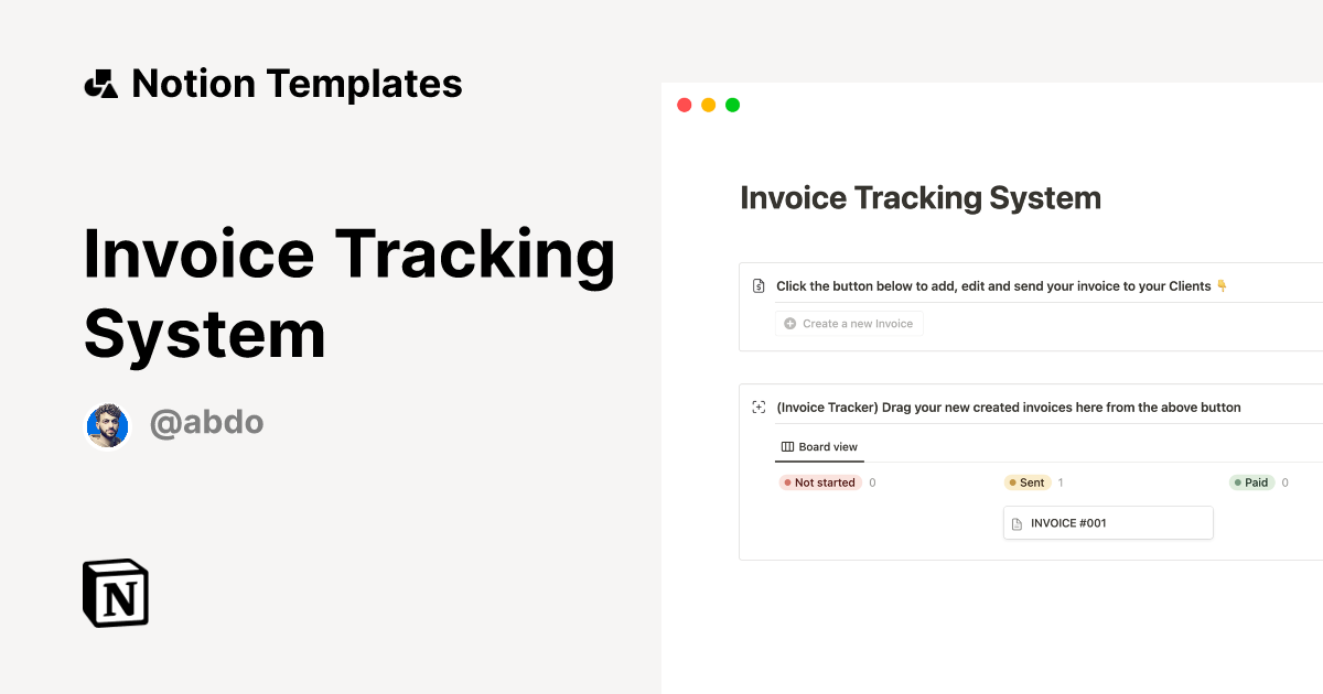 Invoice Tracking System Template | Notion Marketplace Invoice Tracking System Template | Notion Marketplace