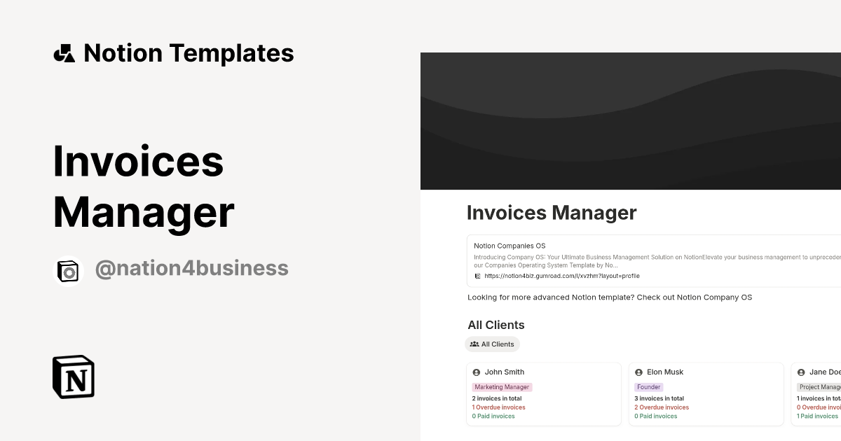 Invoices Manager Template | Notion Marketplace