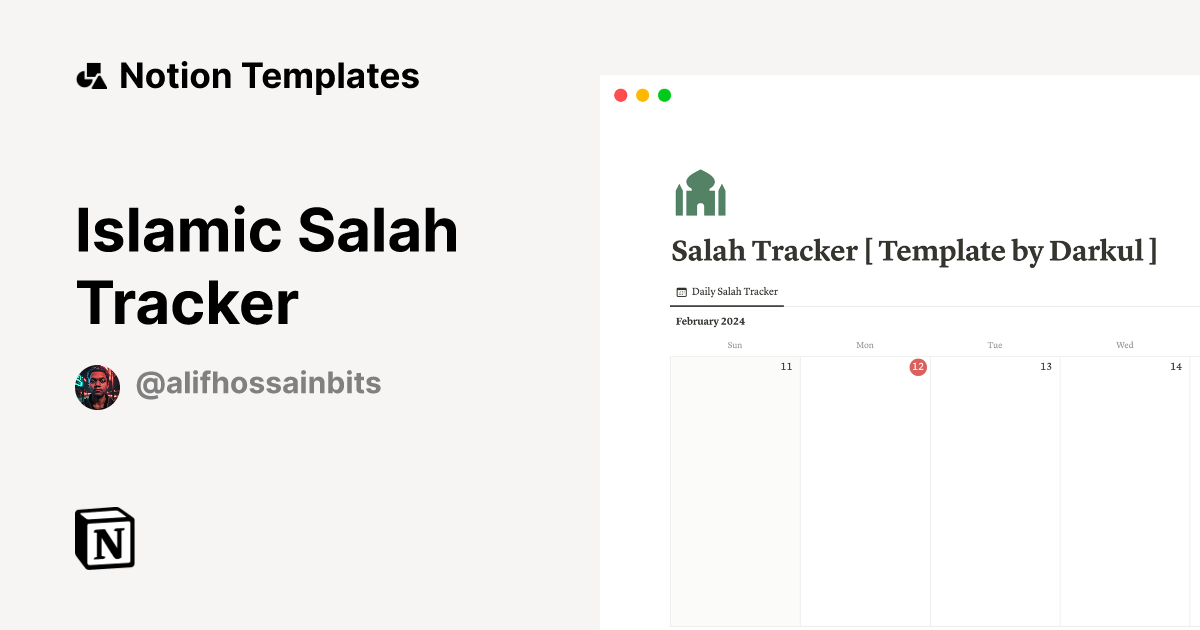 Islamic Salah Tracker Template | Notion Marketplace