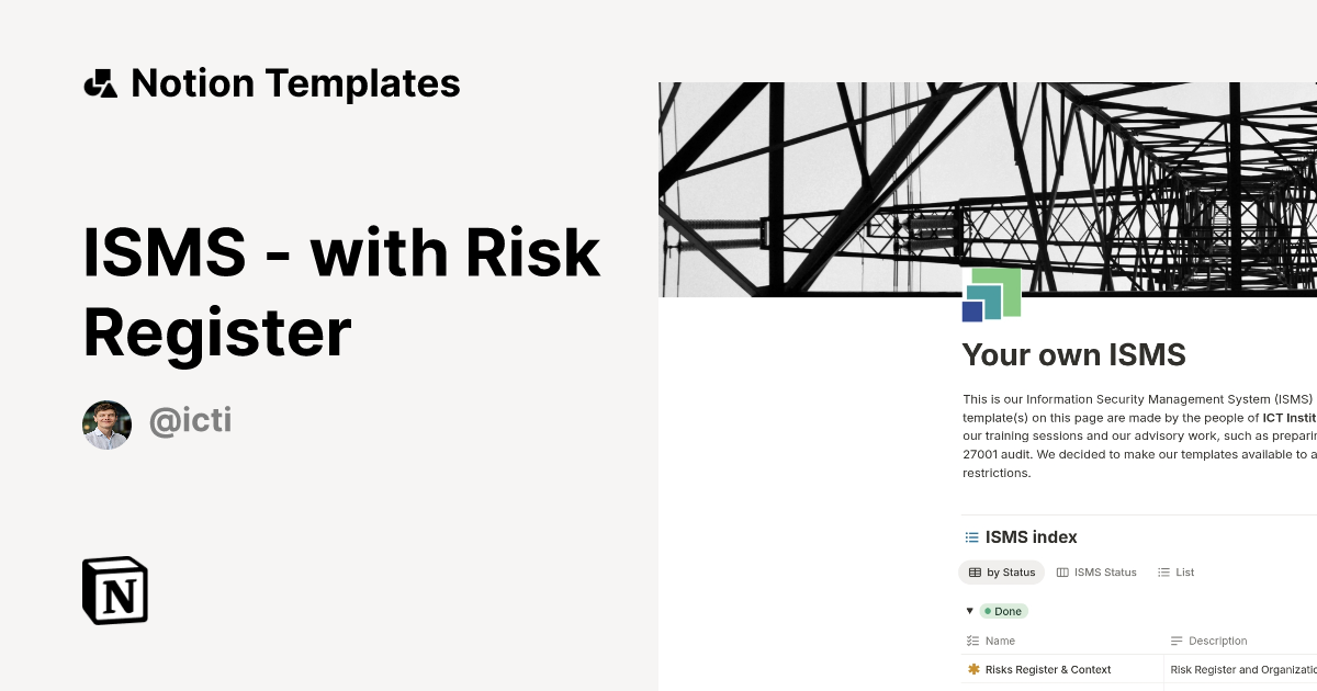 ISMS - with Risk Register Template | Notion Marketplace