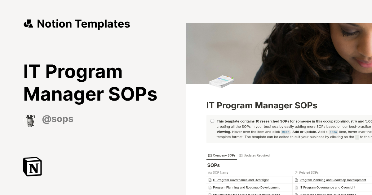 IT Program Manager SOPs Template by SOPs | Notion Marketplace