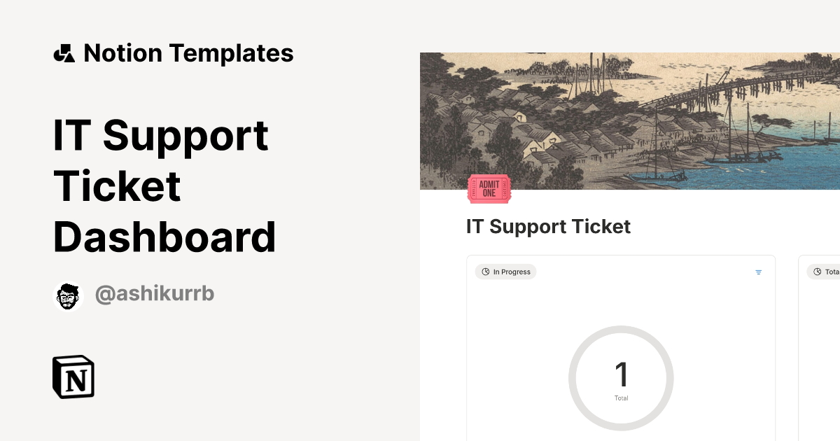 IT Support Ticket Dashboard Template | Notion Marketplace
