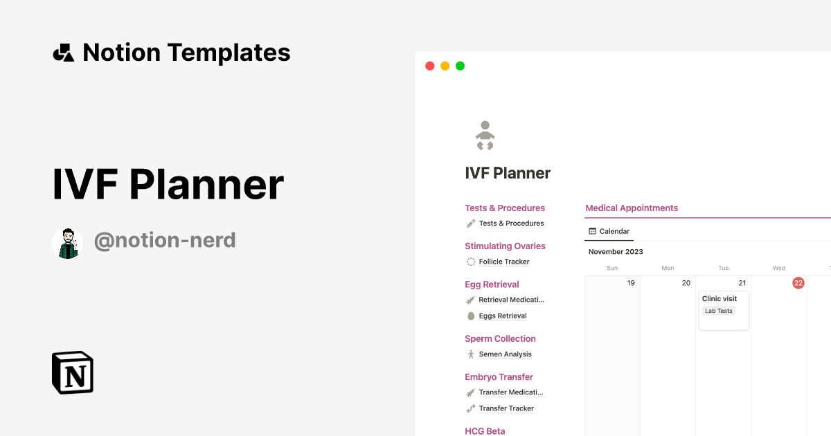 IVF Planner Template | Notion Marketplace