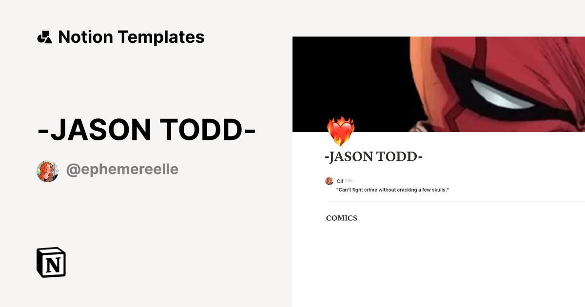 -JASON TODD- Template by Oli | Notion Marketplace