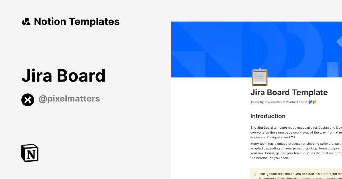 Jira Board Template | Notion Marketplace