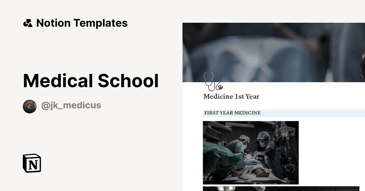 Medical School Template by Jack | Notion Marketplace