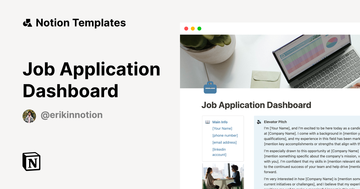 Job Application Dashboard Template | Notion Marketplace