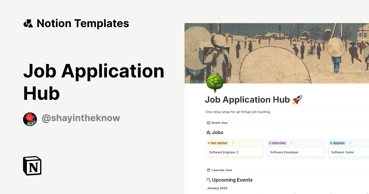 Job Application Hub Template by shayintheknow | Notion Marketplace