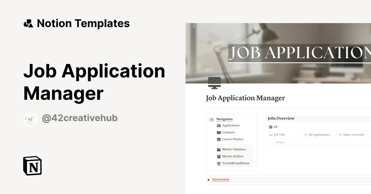 Job Application Manager Template | Notion Marketplace
